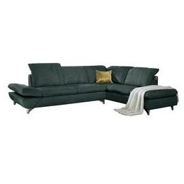 Ecksofa W.Schillig "taoo" Sofas Gr. B/H/T: 296cm x 84cm x 242cm, Longlife fabric Velourgewebe S41, Ottomane rechts, mit Kopfteilverstellung-mit Sitztiefenverstellung, blau (niagara s41) mit Sitziefenverstellung & Kopfteilverstellung