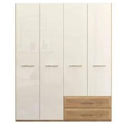 Kleiderschrank Home Affaire "Gala", beige (beige, pacific walnut), B:182cm H:224cm T:56cm, Spanplatte, MDF, Schränke, UV lackiert, kratzfest, hochglänzend, Soft-Close Funktion