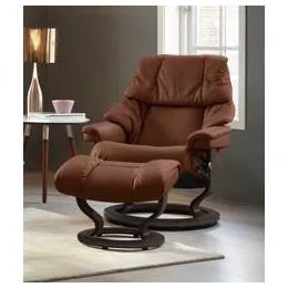 Relaxsessel stressless "Reno" Sessel Gr. Leder PALOMA, Classic Base Wenge, Relaxfunktion-Drehfunktion-PlusTMSystem-Gleitsystem, B/H/T: 75cm x 96cm x 75cm, braun (copper paloma) mit Classic Base, Größe S, M & L, Gestell Wenge