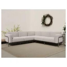 Ecksofa Andas "Askild" Sofas Gr. B/H/T: 247cm x 73cm x 247cm, Struktur, weiß (milk) Outdoor Gartensofa, wetterfeste Materialien, Breite 247 cm