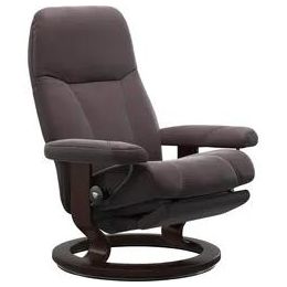 Relaxsessel stressless "Consul" Sessel Gr. Leder PALOMA, PowerTM Leg & Back-Classic Base Braun-L, Relaxfunktion-Drehfunktion-Integrierte Fußstütze-PlusTMSystem, B/H/T: 85cm x 100cm x 77cm, rot (bordeaux) elektrisch verstellbar, optional 2-motorisch, Größe M & L