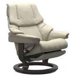 Relaxsessel stressless "Reno" Sessel Gr. Leder BATICK, PowerTM Leg & Back-Classic Base Wenge-L, B/H/T: 88cm x 98cm x 77cm, beige (cream batick) elektrisch verstellbar, optional 2-motorisch, Größe M & L