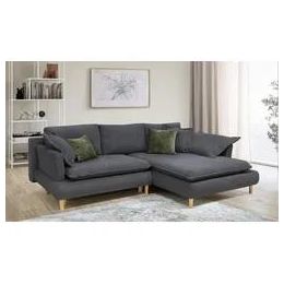 Ecksofa Collection AB "Mandela L-Form" Sofas Gr. B/H/T: 264cm x 94cm x 184cm, Cord-Samtvelours, Recamiere rechts, mit Bettfunktion und Bettkasten, grau (anthrazit) mit Bettfunktion und Bettkasten