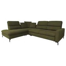 Ecksofa Alina "Louis" Sofas Gr. B/H/T: 286cm x 127cm x 228cm, Struktur fein TCM, Ottomane links, ohne Bettfunktion, grün (olivgrün tcm 333) Breite 286 cm, Rückenlehnenverstellung, wahlweise mit Bettfunktion