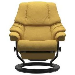 Relaxsessel stressless "Reno" Sessel Gr. ROHLEDER Stoff Q2 FARON, PowerTM Leg & Back-Classic Base Schwarz, B/H/T: 79cm x 98cm x 78cm, gelb (yellow q2 faron) elektrisch verstellbar, optional 2-motorisch, Größe M & L