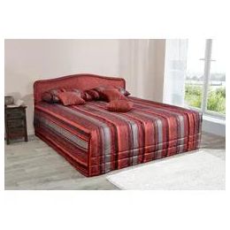 Polsterbett, rot, B:110cm L:210cm, Bezug Bett: Jacquard-Webstoff (100% Polyester), Bonnell-Federkernmatratze: Mischgewebe (51% Polyprophlen, 39% Polyester, 10% Baumwolle), Kaltschaummatratze: Frottee (100% Polyester), Bezug abnehm- und waschbar bis 60u00b0C, Tagesdecke: Jacquard-Webstoff (100% Polyester), Westfalia Schlafkomfort, Betten, H2 wählbar zwischen Kaltschaum oder Bonnell-Federkernmatratz