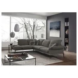 Ecksofa W.Schillig "sherry, Designsofa mit tollem Sitzkomfort, elegant und zeitlos, L-Form", braun (stone w82), B:302cm H:81cm T:230cm, Longlife Xtra-Leder Z69: Das feinnarbige, gedeckte Softleder Z69 besticht durch seine außergewöhnliche Weichheit im trendigen u00bbVintage-Looku00ab, Hautstärke 0, 9 - 1, 1 mm, Schlingenpolgewebe W82 (74% Polyacryl, 26% Polyester), Chenillegewebe V34 (52% Polyeste