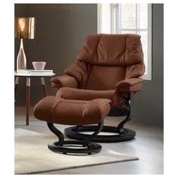 Relaxsessel stressless "Reno" Sessel Gr. Leder PALOMA, Classic Base Schwarz-S, Relaxfunktion-Drehfunktion-PlusTMSystem-Gleitsystem, B/H/T: 75cm x 96cm x 75cm, braun (copper paloma) mit Classic Base, Größe S, M & L, Gestell Schwarz