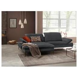 Ecksofa W.Schillig "enjoy&MORE" Sofas Gr. B/H/T: 294cm x 87cm x 185cm, Longlife Xtra-Leder Z59, Recamiere links, mit Kopfteilverstellung-mit Armlehnenverstellung-mit Sitztiefenverstellung, schwarz (schwarz z59) Sitztiefenverstellung, Füße bronze pulverbeschichtet, Breite 294 cm