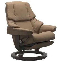 Relaxsessel stressless "Reno" Sessel Gr. Leder BATICK, PowerTM Leg & Back-Classic Base Wenge-M, B/H/T: 79cm x 98cm x 78cm, braun (latte batick) elektrisch verstellbar, optional 2-motorisch, Größe M & L