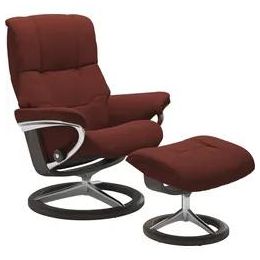 Relaxsessel stressless "Mayfair" Sessel Gr. Microfaser DINAMICA, Signature Base Wenge, Relaxfunktion-Drehfunktion-PlusTMSystem-Gleitsystem-BalanceAdaptTM, B/H/T: 92cm x 103cm x 79cm, rot (rot dinamica) mit Hocker, Signature Base, Größe S, M & L, Gestell Wenge