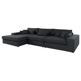 Ecksofa RAUM.ID "Enid L-Form" Sofas Gr. B/H/T: 360cm x 75cm x 190cm, Struktur fein, Ottomane links, grau (anthrazit) 3 Teile, bestehend aus Modulen, in vielen Bezügen, auch Breitcord