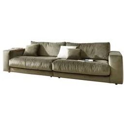 Big-Sofa 3C Candy "Enisa II", grün (oliv), B:290cm H:86cm T:127cm, 100% Polyester, Sofas, incl. 1 Flatterkissen, Wahlweise mit Flecken-Schutz-Bezug Easy care