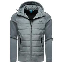 Steppjacke Ragwear "Hallmar Hood" Gr. L (52), grau Herren Jacken Coole Übergangsjacke mit weichen Ärmeln und Kapuze