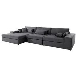 Ecksofa RAUM.ID "Enid L-Form" Sofas Gr. B/H: 360cm x 75cm, Struktur, Ottomane links, schwarz 3 Teile, bestehend aus Modulen, in vielen Bezügen, auch Breitcord