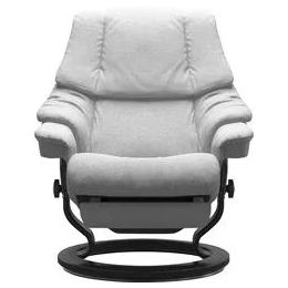 Relaxsessel stressless "Reno" Sessel Gr. ROHLEDER Stoff Q2 FARON, PowerTM Leg & Back-Classic Base Schwarz, B/H/T: 88cm x 98cm x 77cm, grau (light grey q2 faron) elektrisch verstellbar, optional 2-motorisch, Größe M & L