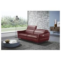 2,5-Sitzer Egoitaliano "Dafne" Sofas Gr. B/H/T: 208cm x 97cm x 108cm, Leder BULL, mit elektrischer Relaxfunktion, rot (kirschrot) mit und ohne elektrischer Relaxfunktion, Kopfteile manuell verstellbar