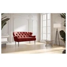 2-Sitzer Places of Style Sofas Gr. B/H/T: 153cm x 97cm x 87cm, Luxus-Microfaser ALTARA NUBUCK, rot (bordeaux) mit Knopfheftung,in verschieden Stoffarten