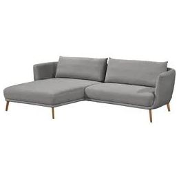 Schöner Wohnen Ecksofa SCHÖNER WOHNEN-KOLLEKTION "Pearl - 5 Jahre Hersteller-Garantie, auch in Bouclé L-Form" Sofas Gr. B/H/T: 270cm x 71cm x 160cm, Flachgewebe, Longchair links, grau Maße (BHT): 27071160 cm, Füße aus Massivholz