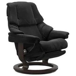 Relaxsessel stressless "Reno" Sessel Gr. Leder PALOMA, PowerTM Leg & Back-Classic Base Wenge-M, B/H/T: 79cm x 98cm x 78cm, schwarz (black paloma) elektrisch verstellbar, optional 2-motorisch, Größe M & L