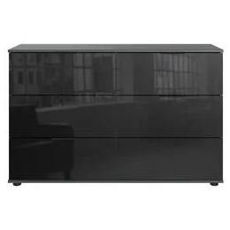 Schubkastenkommode wimex "Saigon" Sideboards Gr. B/H/T: 130cm x 83cm x 41cm, 6 St., schwarz (graphit/ glas schwarz) mit 6 Schubladen, wahlweise Glas-oder Spiegelfronten