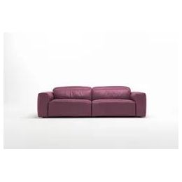 2,5-Sitzer Egoitaliano "Beverly, Designsofa mit erstklassigem Sitzkomfort und tollen Details" Sofas Gr. B/H/T: 242cm x 95cm x 109cm, Leder NUVOLE, lila (violett) Breite 242 cm, verstellbare Kopfteile