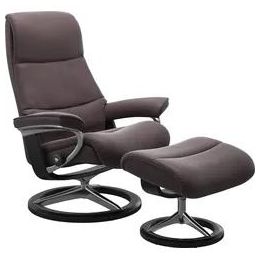 Relaxsessel stressless "View" Sessel Gr. Material Bezug, Cross Base Schwarz, Ausführung / Funktion, Maße B/H/T, rot (bordeaux) mit Signature Base, Größe S,Gestell Schwarz