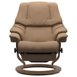 Relaxsessel stressless "Reno" Sessel Gr. Microfaser DINAMICA, PowerTM Leg & Back-Classic Base Eiche-L, B/H/T: 88cm x 98cm x 77cm, braun (sand dinamica) elektrisch verstellbar, optional 2-motorisch, Größe M & L