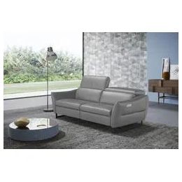 2,5-Sitzer Egoitaliano "Dafne" Sofas Gr. B/H/T: 208cm x 97cm x 108cm, Leder BULL, mit elektrischer Relaxfunktion, grau (stone) mit und ohne elektrischer Relaxfunktion, Kopfteile manuell verstellbar