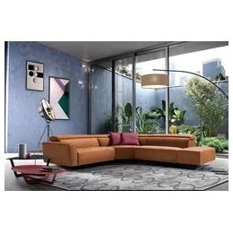 Ecksofa Egoitaliano Sofas Gr. B/H/T: 314cm x 96cm x 284cm, Luxus-Microfaser in Lederoptik, Recamiere rechts-Relaxelement links, mit Relaxfunktion, braun (brandy) mit Relaxfunktion und verstellbaren Kopfteilelementen