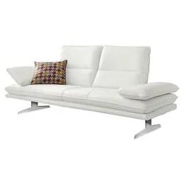 2,5-Sitzer W.Schillig "broadway" Sofas Gr. B/H/T: 236cm x 94cm x 96cm, Longlife Xtra-Leder Z59, Longchair links, mit Sitztiefenverstellung-ohne Kopfteilverstellung-mit Seitenteilverstellung, weiß (weiß z59) Sitztiefenverstellung, Kopfteil- & Seitenteilverstellung, Breite 236cm