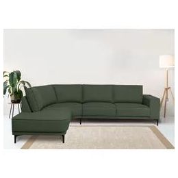 Ecksofa Places of Style "Casina" Sofas Gr. B/H/T: 287cm x 85cm x 239cm, Webstoff, Ottomane links, grün (forest green) mit abgerundeter Ottomane, in einem weichen Chenille-Stoff