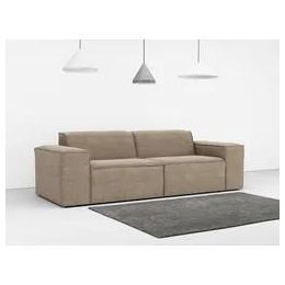 3-Sitzer RAUM.ID "Norvid" Sofas Gr. B/H/T: 240cm x 75cm x 93cm, Struktur weich, mit Komfortschaum, grau (taupe) modular, wahlweise mit Kaltschaum, Komfortschaum oder Taschenfederkern