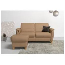 2,5-Sitzer Home Affaire "Palmera" Sofas Gr. B/H/T: 179 cm x 89 cm x 89 cm, Material, Rücken Spannstoff, braun (cappuccino) Federkern-Polsterung, 4 Bezugsqualitäten