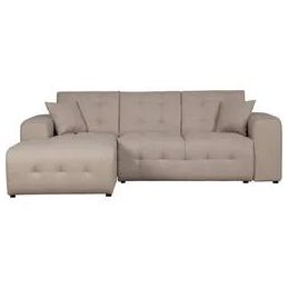 Ecksofa Home Affaire "Nosia L-Form" Sofas Gr. B/H/T: 234cm x 85cm x 163cm, Struktur fein, Recamiere links, beige incl. 2 Zierkissen, mit feiner Steppung