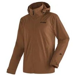 Outdoorjacke Maier Sports "Metor rec M" Gr. 52, braun (rostbraun) Herren Jacken Regenjacke wasserdicht mit Kapuze, 2 Taschen außen, Innentasche