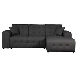 Ecksofa Home Affaire "Nosia L-Form", grau (anthrazit), B:234cm H:85cm T:163cm, 100% Polyester, Sofas, incl. 2 Zierkissen, mit feiner Steppung