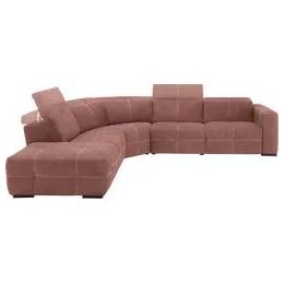 Ecksofa Egoitaliano "Sauvanne" Sofas Gr. B/H/T: 300cm x 100cm x 274cm, Luxus-Microfaser BLUSH, Ottomane links, Ohne elektrische Relaxfunktion, braun (cedar wood) wahlweise mit elektrischer Relaxfunktion, Kopfteilverstellung