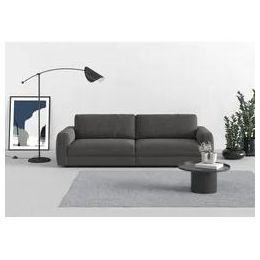 Big-Sofa Trendmanufaktur "Bourbon" Sofas Gr. B/H/T: 264 cm x 84 cm x 126 cm, Struktur weich, XXL ohne Sitztiefenverstellung, grau (beluga) extra tiefe Sitzfläche, wahlweise mit Sitztiefenverstellung bestellbar