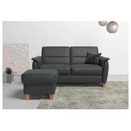 2,5-Sitzer Home Affaire "Palmera" Sofas Gr. B/H/T: 179 cm x 89 cm x 89 cm, NaturLEDER, Rücken echtes Leder, schwarz Federkern-Polsterung, 4 Bezugsqualitäten