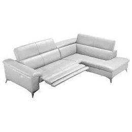 Ecksofa Egoitaliano "Martine" Sofas Gr. B/H/T: 272cm x 96cm x 203cm, Leder BULL, Ottomane rechts, mit elektrischer Relaxfunktion-mit manueller Kopfteilverstellung, beige (cremeweiß) mit Ottomane, elektrischer Relaxfunktion und Kopfteilverstellung