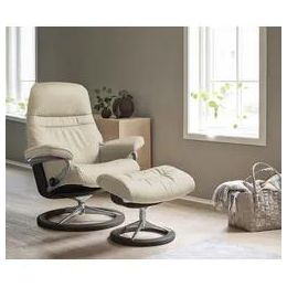 Relaxsessel stressless "Sunrise" Sessel Gr. Leder BATICK, Relaxfunktion-Drehfunktion-PlusTMSystem-Gleitsystem-BalanceAdaptTM, B/H/T: 92cm x 105cm x 80cm, beige (cream batick) mit Signature Base, Größe L, Gestell Wenge