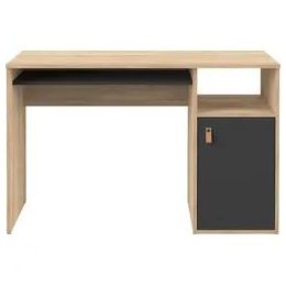 Schreibtisch TemaHome "OXFORD" Tische Gr. B/H/T: 115cm x 75,5cm x 50cm, braun (eichefarbig/schwarz + eichefarbig) Ledergriff