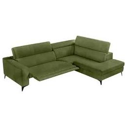 Ecksofa Egoitaliano "Edith, Designsofa mit hohem Sitzkomfort, L-Form" Sofas Gr. B/H/T: 269cm x 96cm x 203cm, Luxus-Microfaser BLUSH, Ottomane rechts, grün (kiwi) inkl. elektrischer Relaxfunktion und manuell verstellbaren Kopfteilen