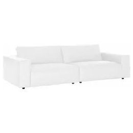 Big-Sofa Gallery M BRANDED BY MUSTERRING "LUCIA" Sofas Gr. B/H/T: 292cm x 81cm x 124cm, Leder BAX, Standardnaht-Zweinadelnaht, weiß (snow bax) in vielen Qualitäten und 4 unterschiedlichen Nähten, 3-Sitzer