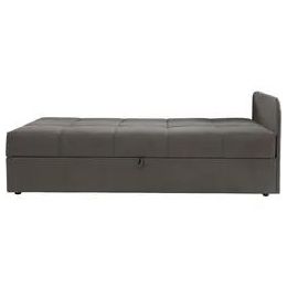 Schlafsofa Alina "Marla" Sofas Gr. B/H/T: 205cm x 73cm x 91cm, Chenille EQE, Armlehne rechts, grau (grau eqe 79) inkl. Stauraum, Armlehne wahlweise links ode rechts