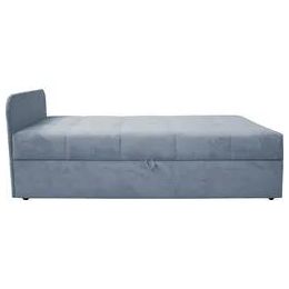 Schlafsofa Alina "Marla" Sofas Gr. B/H/T: 205cm x 73cm x 91cm, Struktur fein XBO, Armlehne links, blau (blaugrau xbo 26) inkl. Stauraum, Armlehne wahlweise links ode rechts