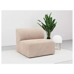 Sofa-Mittelelement LeGer Home by Lena Gercke "Floria" Polsterelemente Gr. Bouclé recycelt, Maße (Breite x Höhe x Tiefe): 93cm x 77cm x 93cm, beige (sand) modulares Sofa, in trendigen Farben, mit Komfortschaum-Polsterung