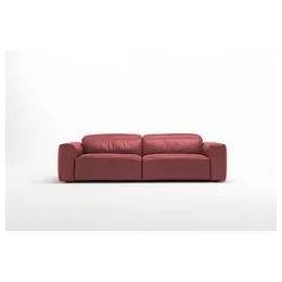 2,5-Sitzer Egoitaliano "Beverly, Designsofa mit erstklassigem Sitzkomfort und tollen Details" Sofas Gr. B/H/T: 242cm x 95cm x 109cm, Leder BULL, rot (kirschrot) Breite 242 cm, verstellbare Kopfteile