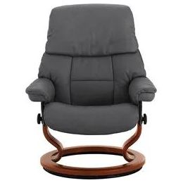 Relaxsessel stressless "Ruby" Sessel Gr. Leder PALOMA, Fuß Braun, B/H/T: 79cm x 98cm x 76cm, grau (rock paloma) mit Classic Base, Größe M, Gestell Eiche, Wenge, Braun & Schwarz